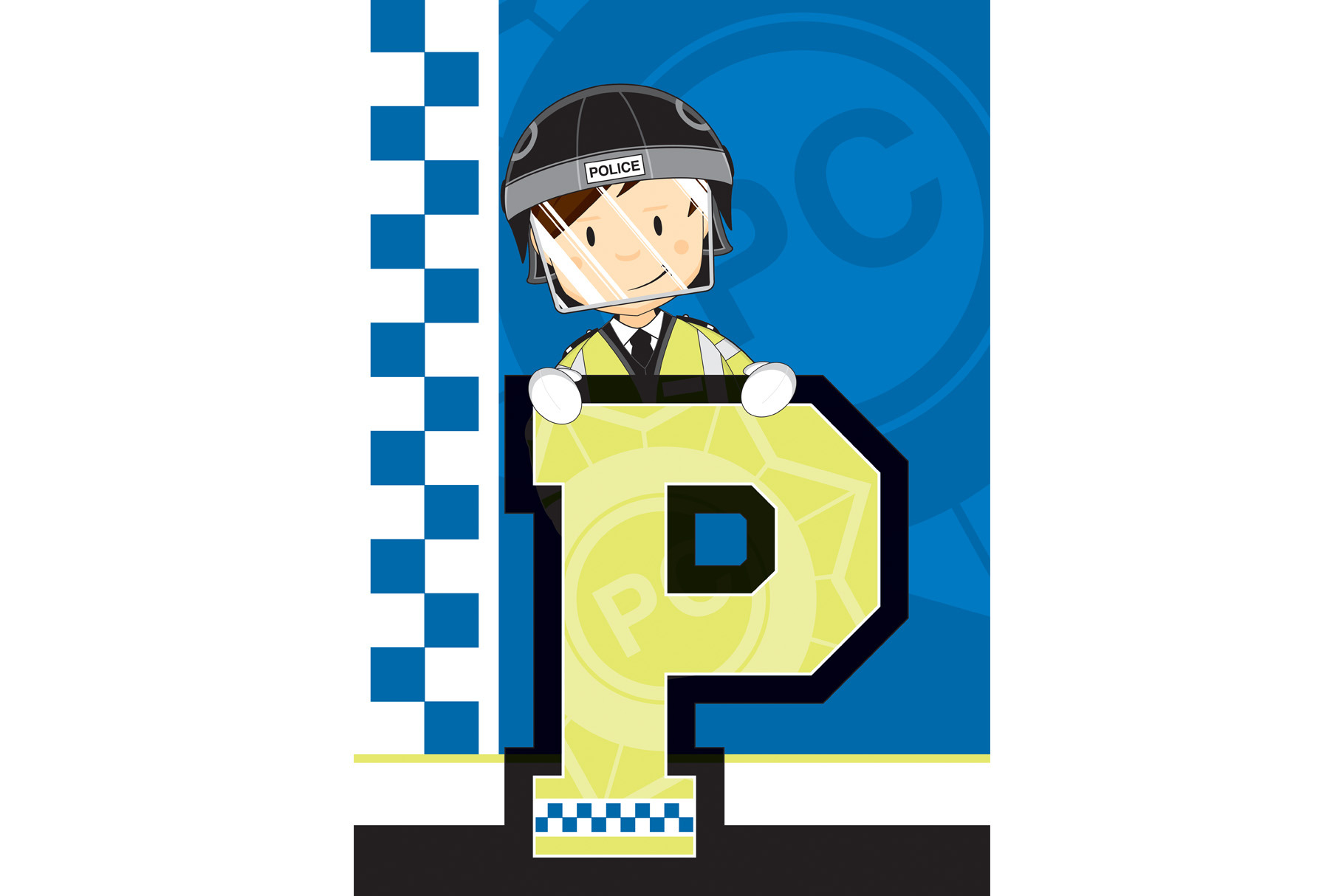 P is for Policeman, an Education Illustration by Mark Murphy Creative