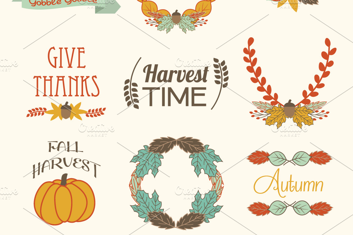 Fall Autumn Elements Vector Clip Art, a Seasonal Illustration by ...