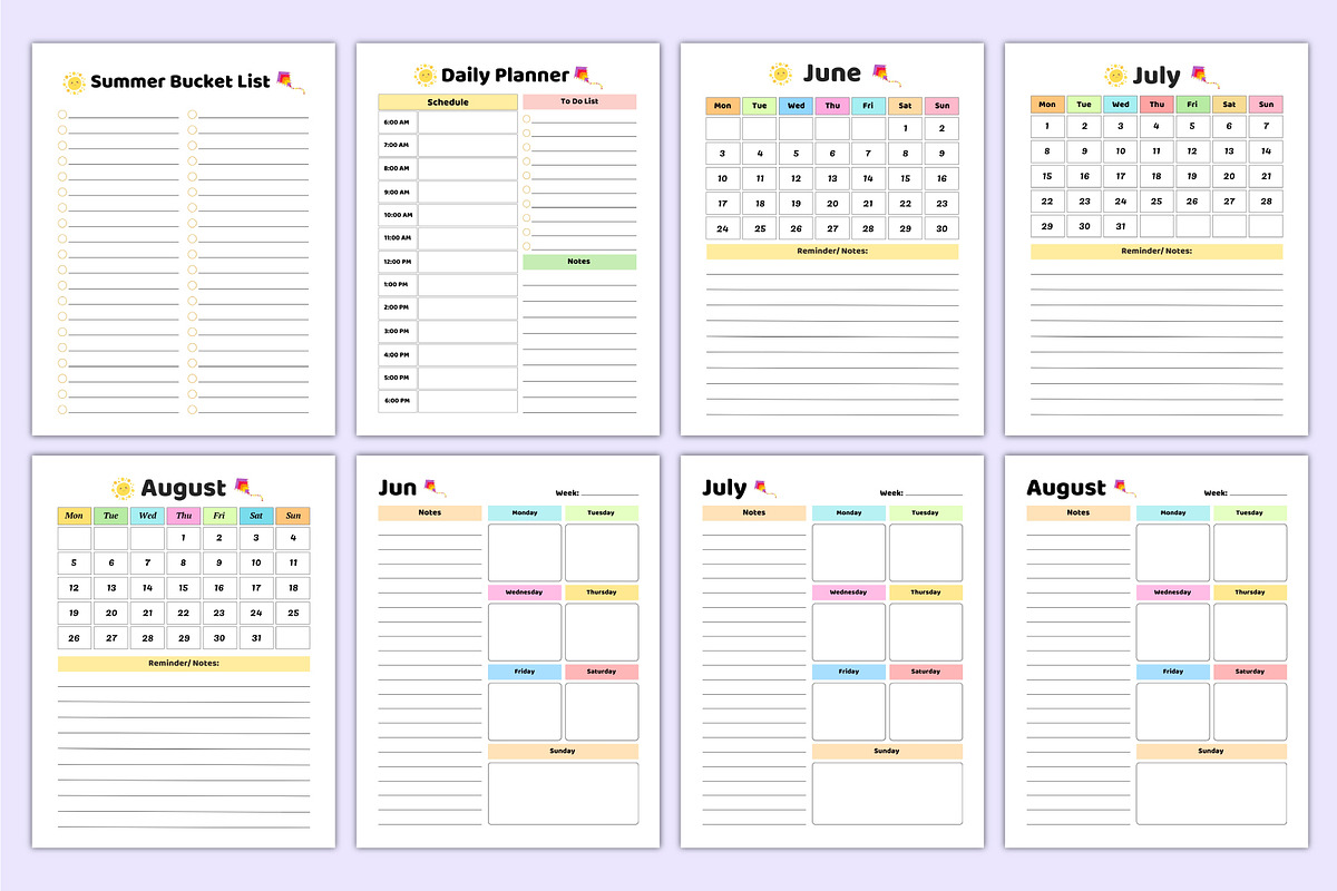 Summer Planner For Kids Canva Kdp
