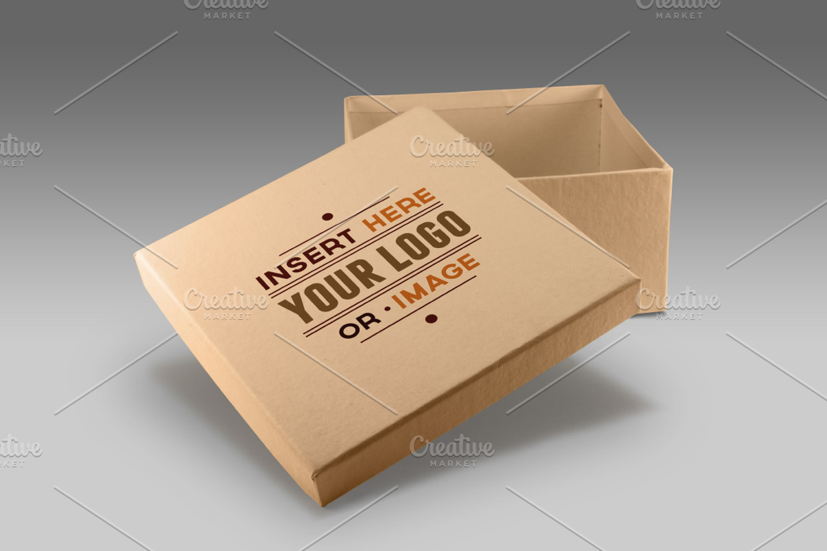 5 Photorealistic Logo on Box Mockups, a Product Mockup by Illusiongraphic