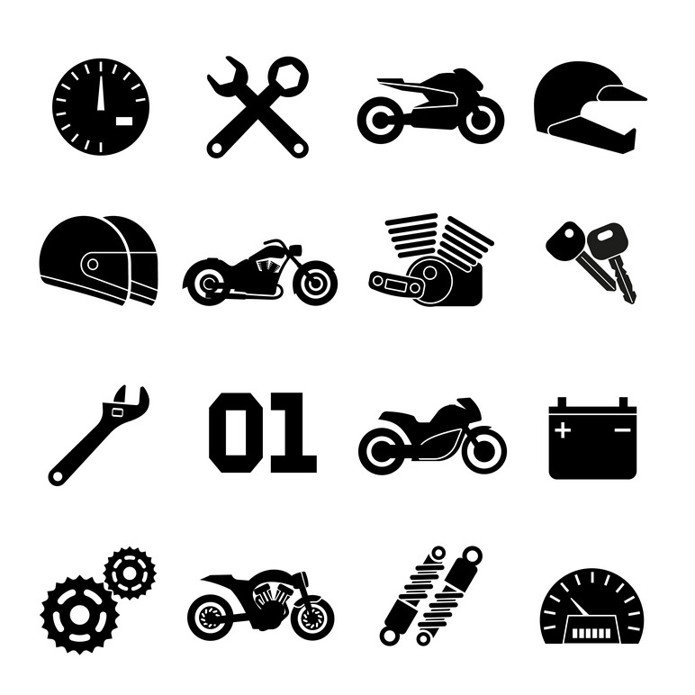 Motorcycle race vector icons, an Icon by Microvector
