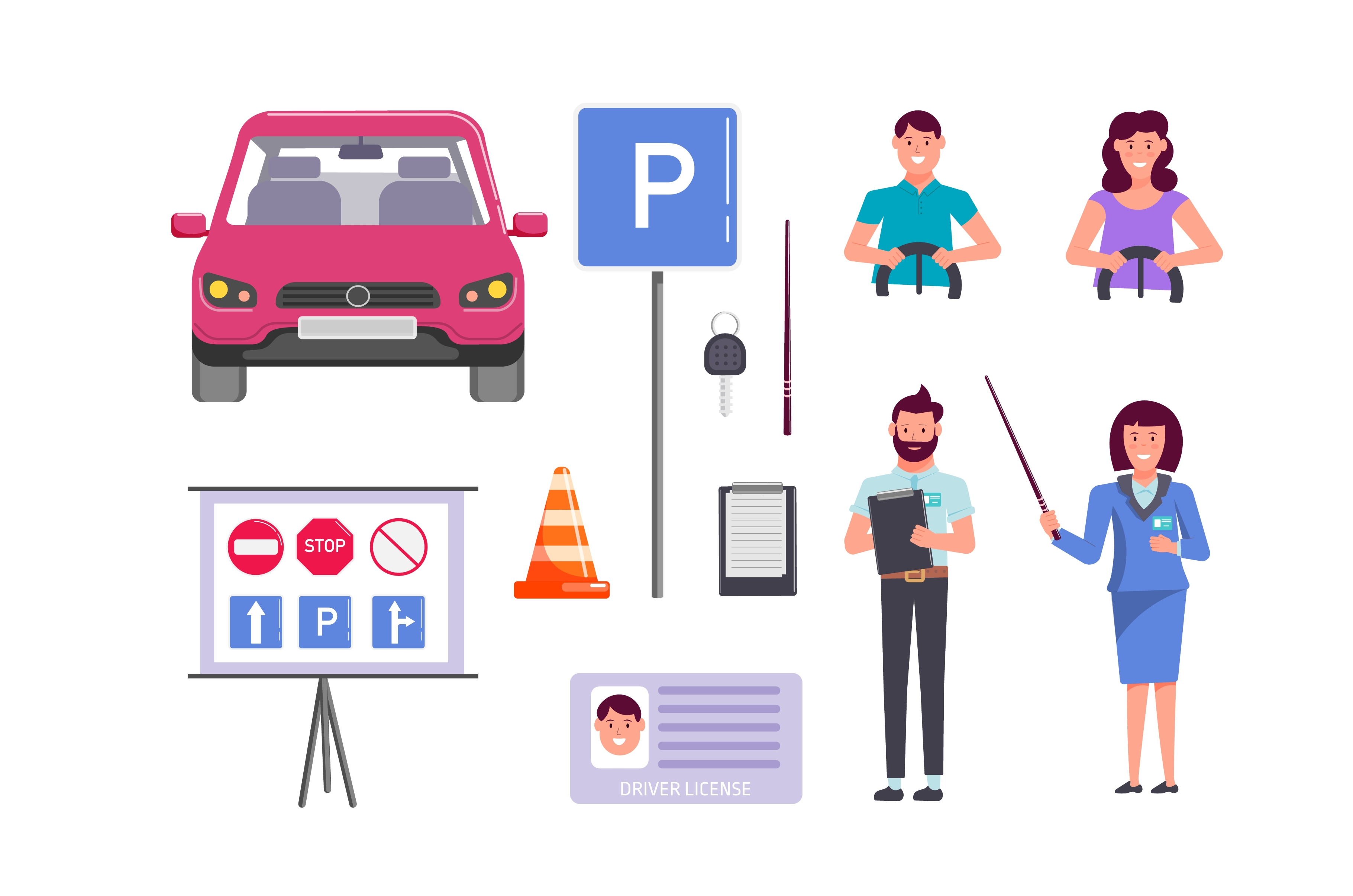 Car driving school education and, an Education Illustration by ...