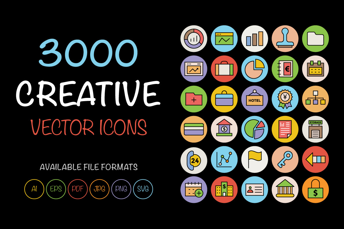 3000 Creative Vector Icons Bundle, an Icon by Vectors Market