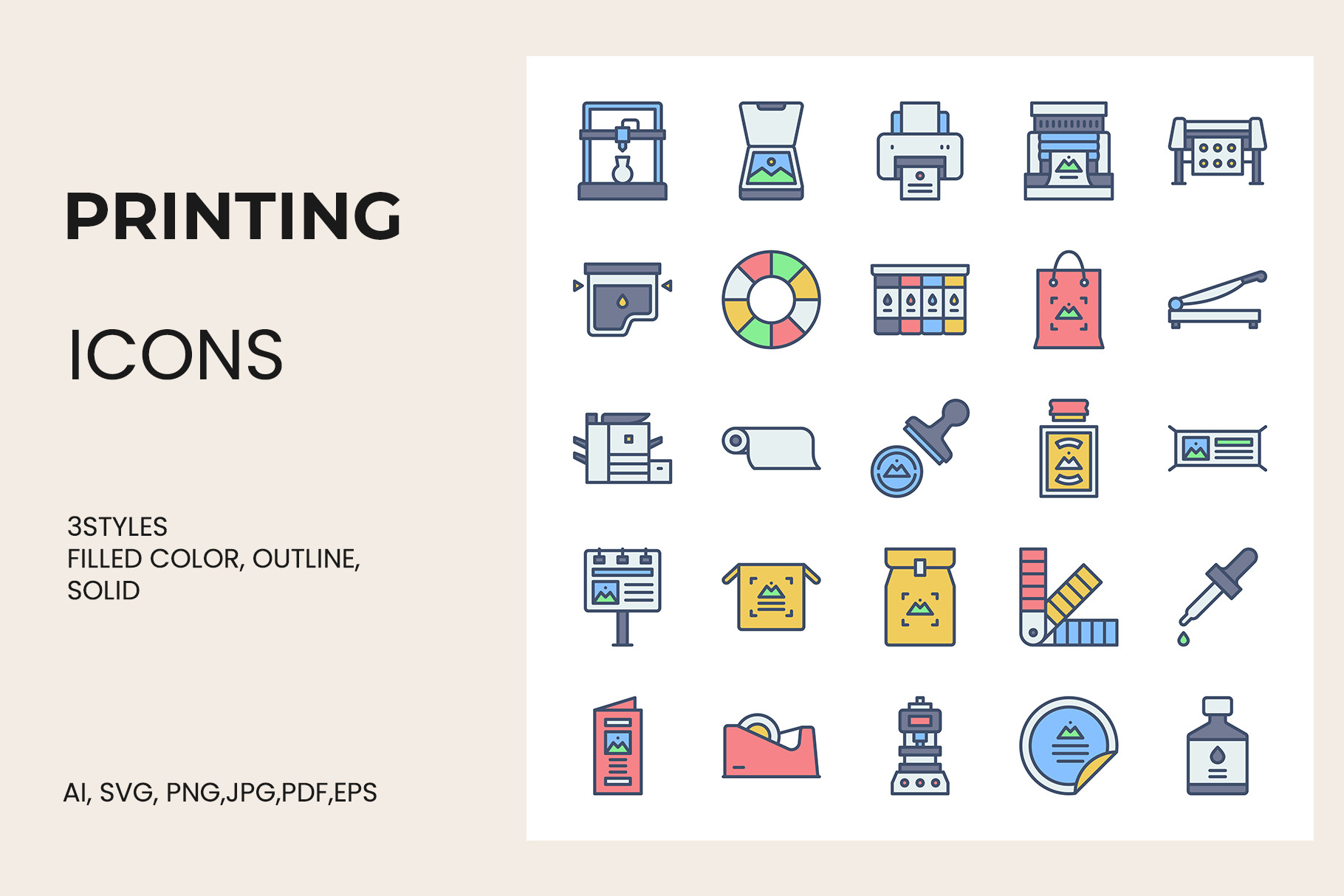 Printing Icons, a Duotone Icon by Jaruka