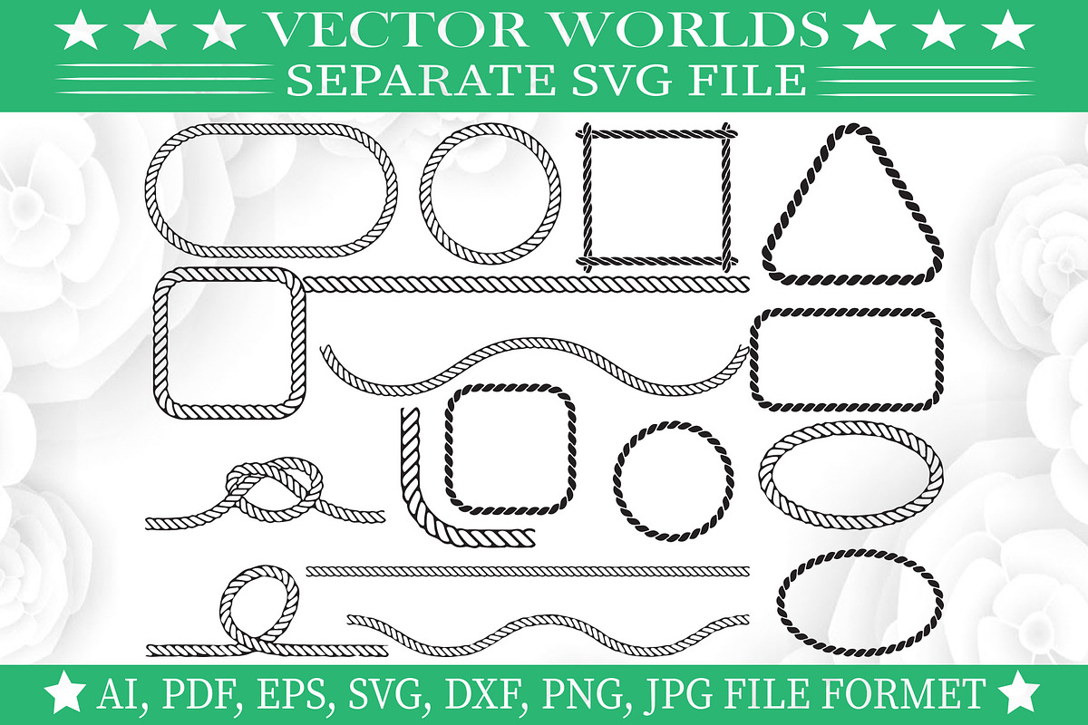 Rope Frame Svg, Rope, Frame Svg, an Object Graphic by VectorWorlds