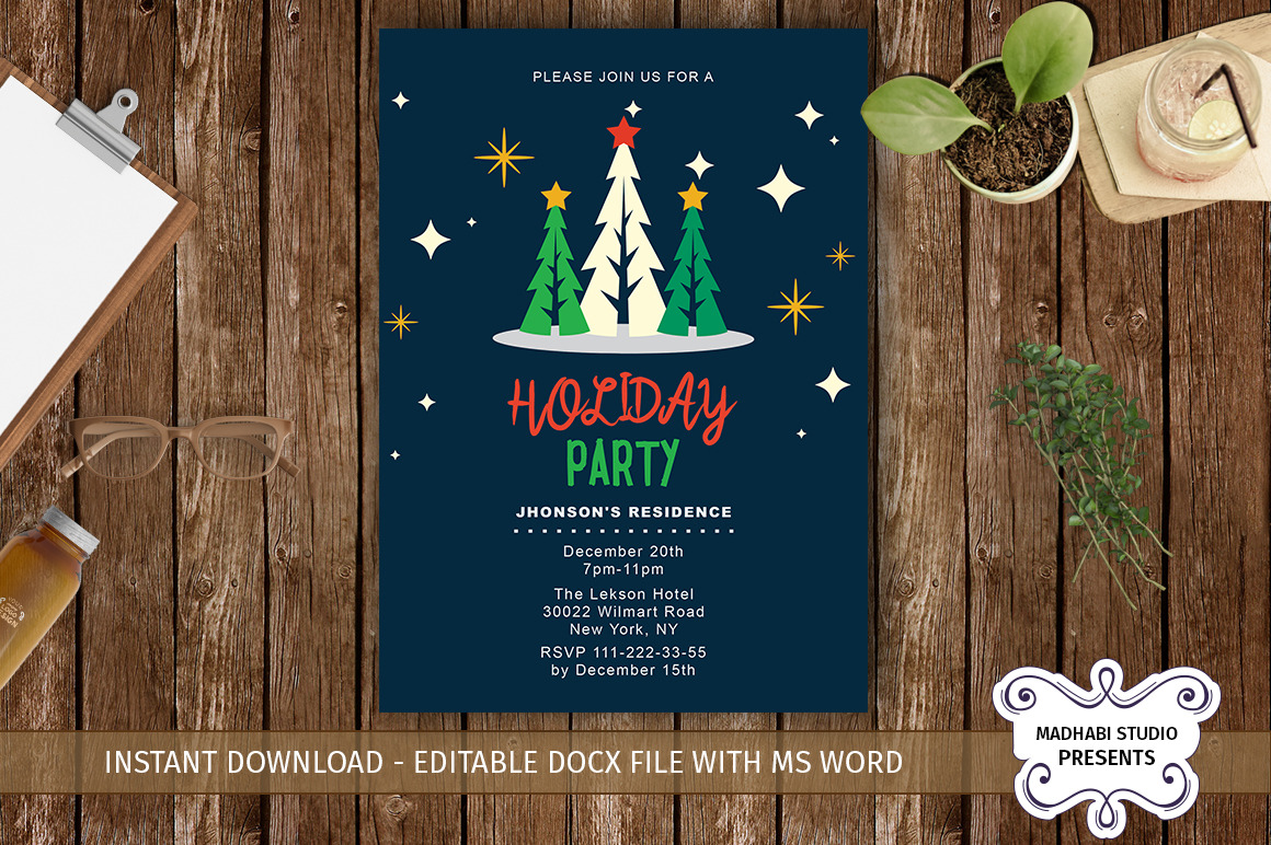 Company Holiday Party Invitations, an Invitation Template by Madhabi ...