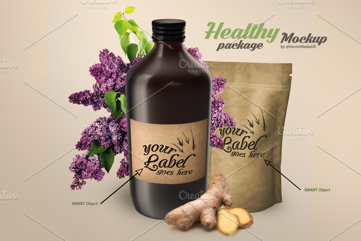 Healthy Package - Mockup, a Packaging Mockup by VectorMedia