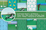 Golf Digital Paper Pack, a Pattern Graphic by VizualStorm
