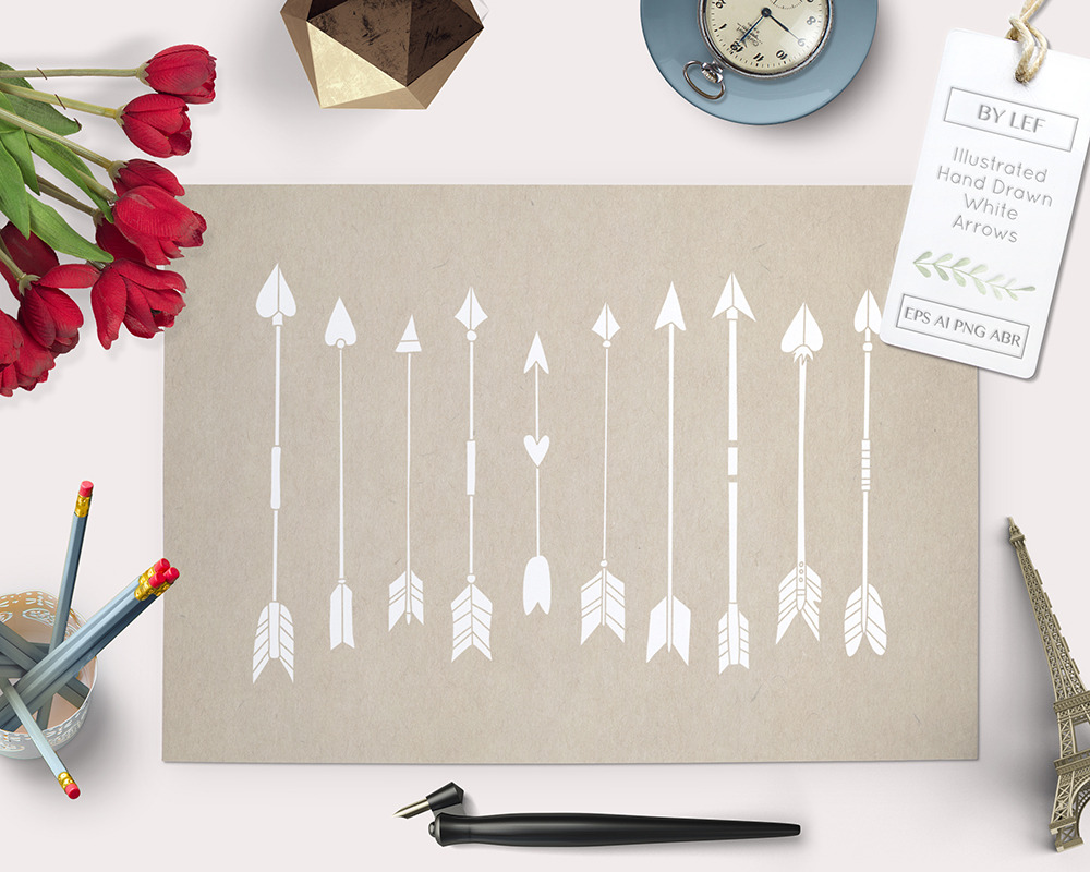 Vector Arrows, PS Brushes and PNG, an Illustration by By Lef