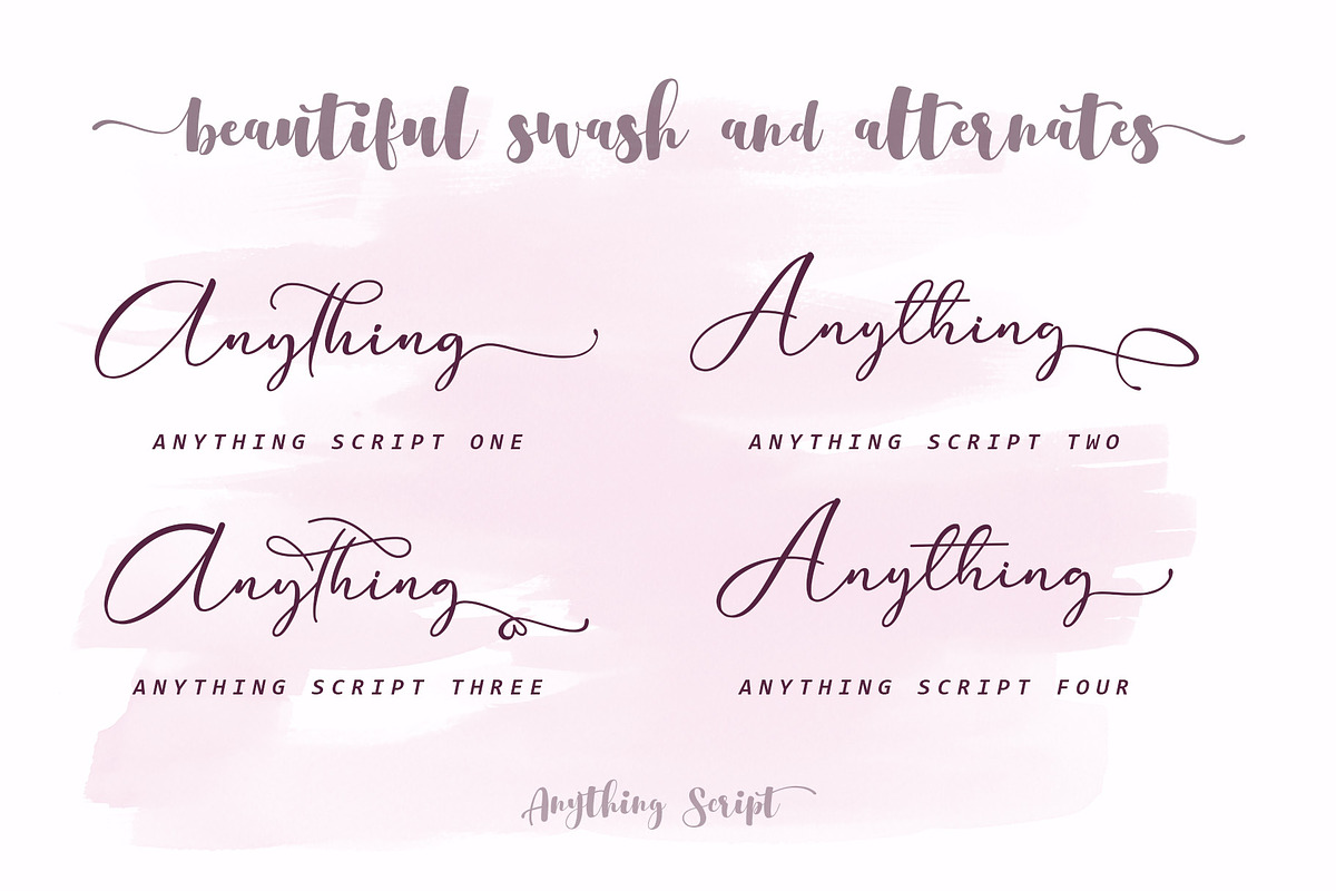 Anything Script || 8 Fonts, a Script Font by Aldedesign