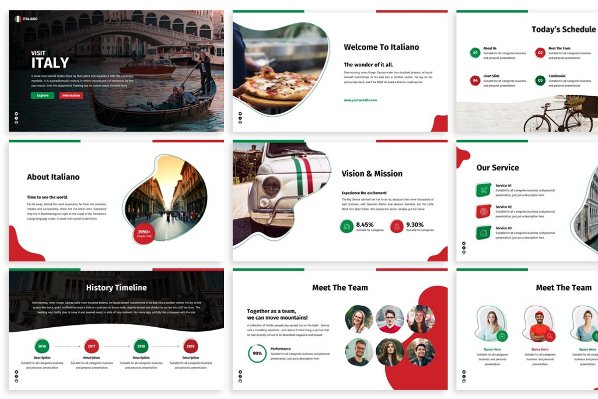 Italiano - Traveling Google Slides, a Presentation Template by SlideFactory