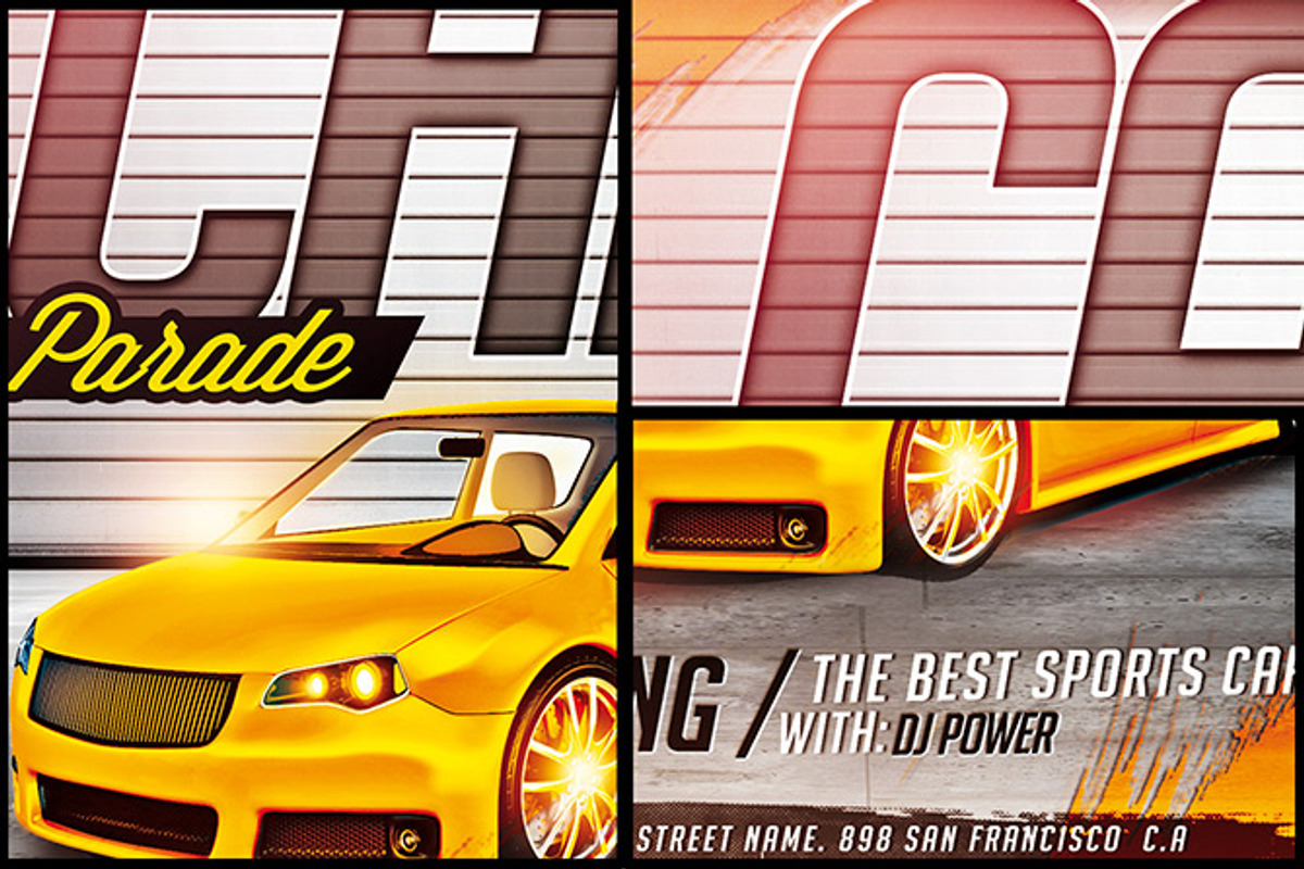 Car Parade Flyer PSD, a Flyer Template by GraphicDiamonds | Creative Market