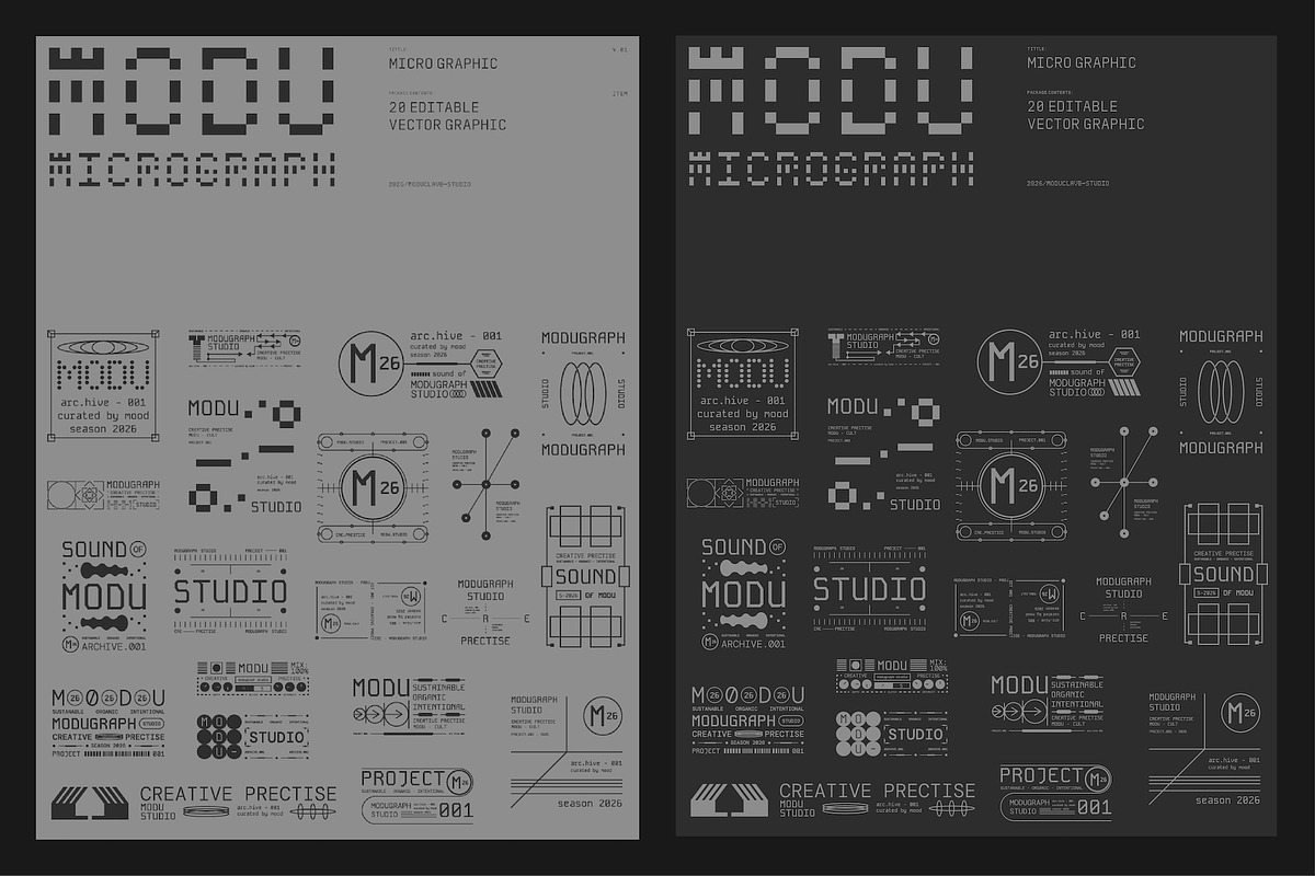 20 Editable Vector Micrographics