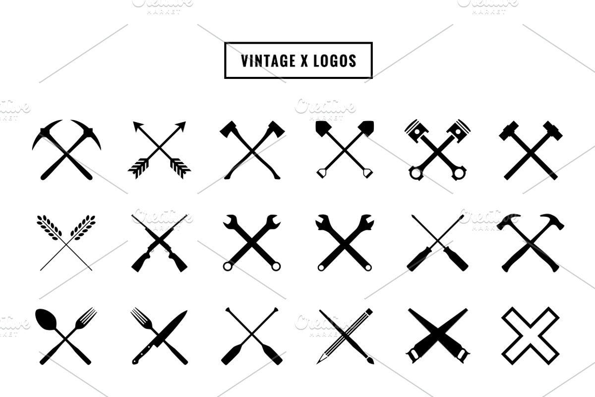 Vintage X Logos, a Branding & Logo Template by Build Interactive