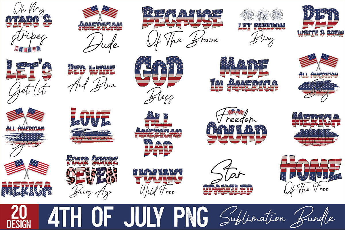 4th of July Png Sublimation Bundle, an Illustration by Libby Wishes | Creative Market