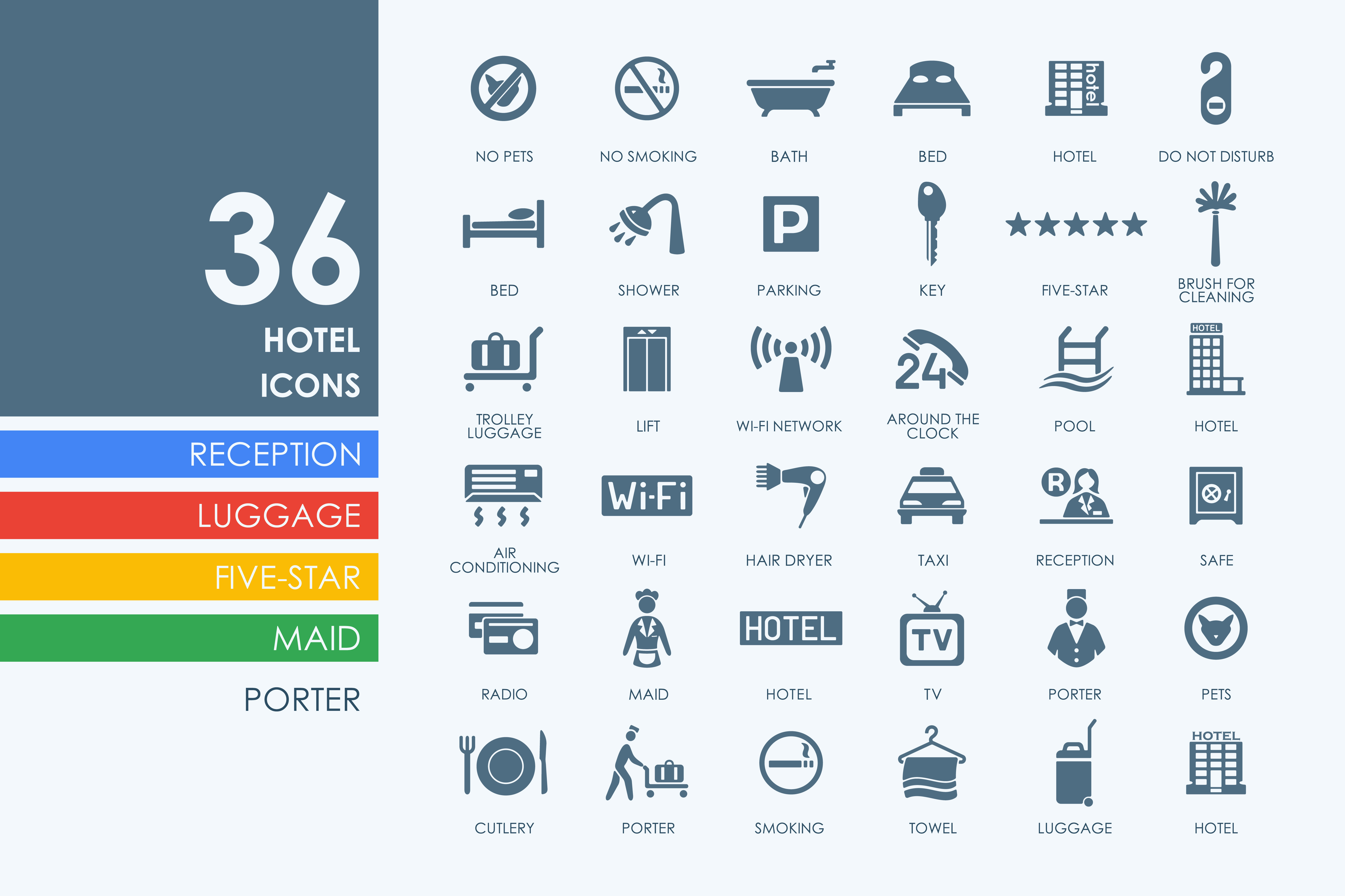 36 Hotel icons | Icons ~ Creative Market