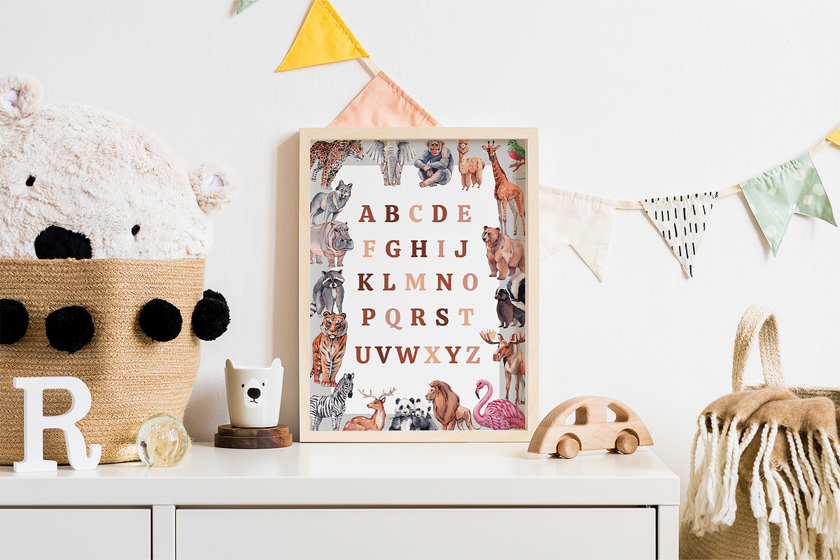 Kids Animal Alphabet. Watercolor ABC, an Education Illustration by ...