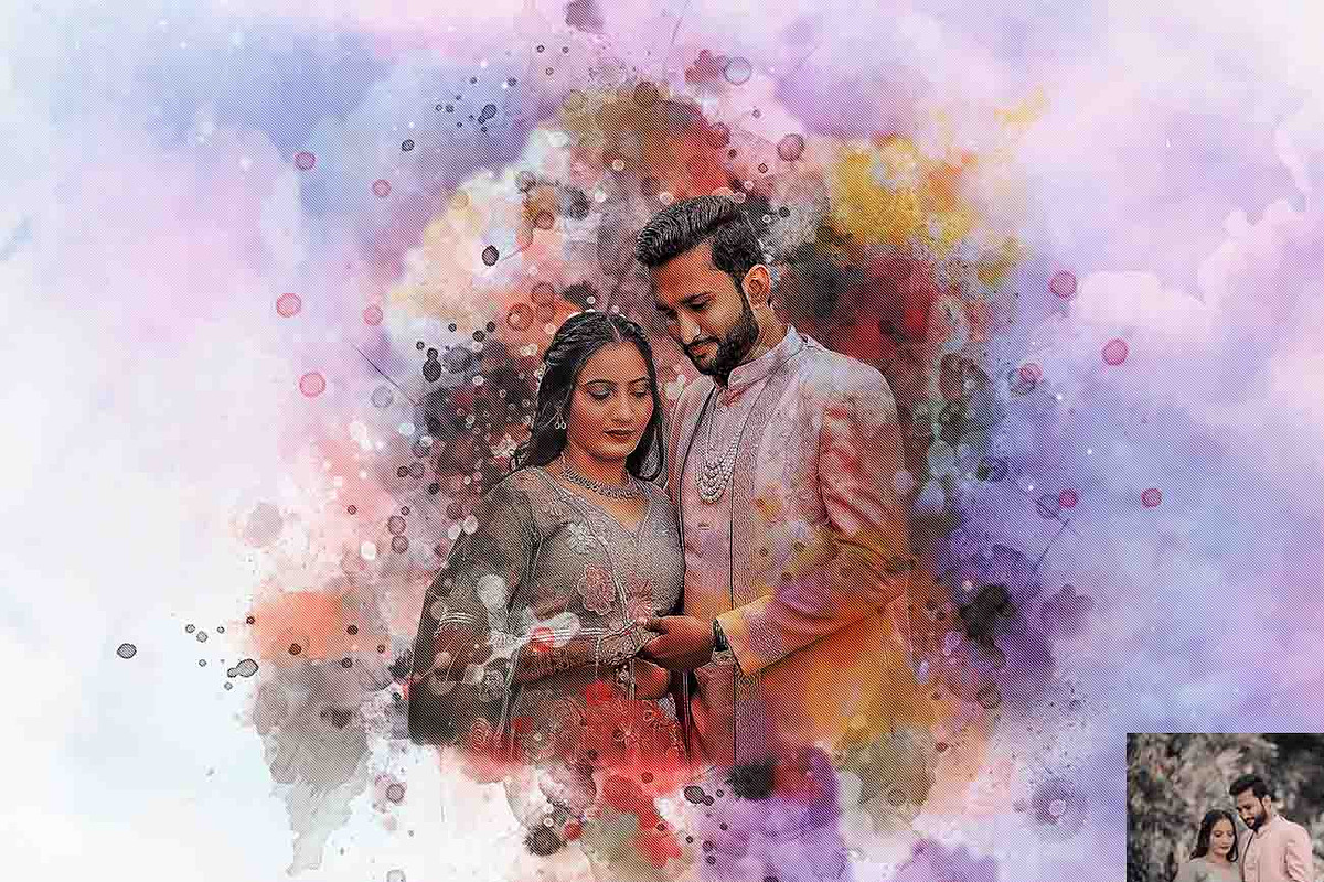 Wedding Watercolor Art PS Action, an Action Add-On by Studio Retouch ...