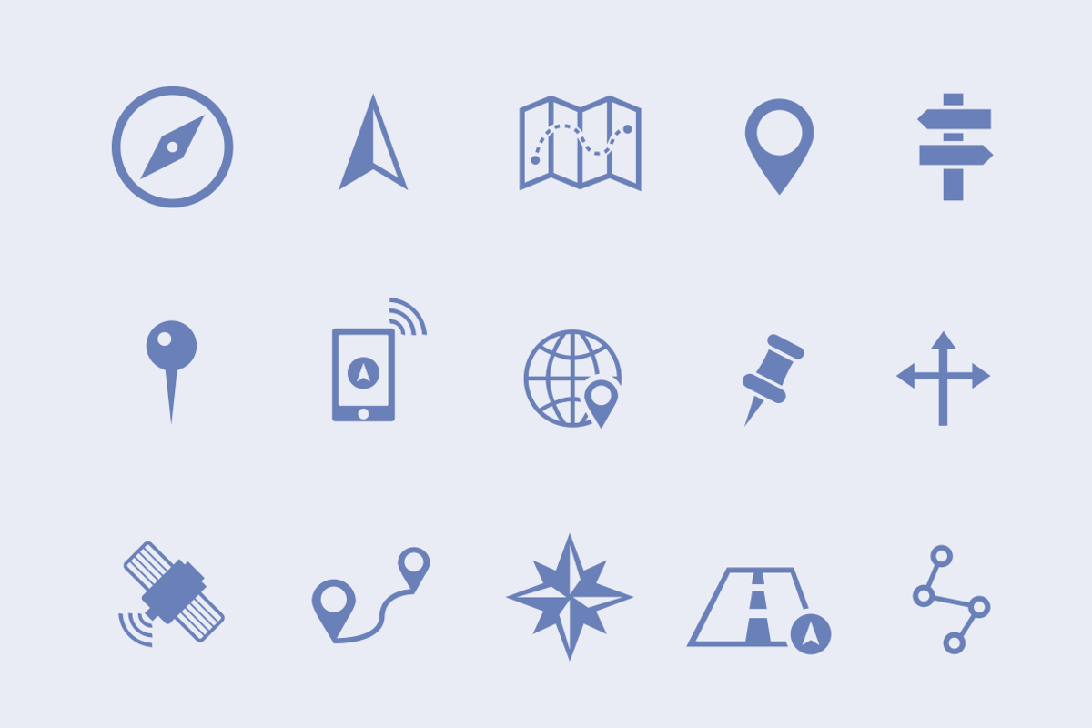 15 Map and Navigation Icons, an Icon by Creative VIP