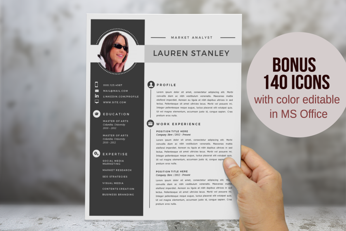 Elegant 2 in 1 Word resume template, a Resume Template by Inkpower