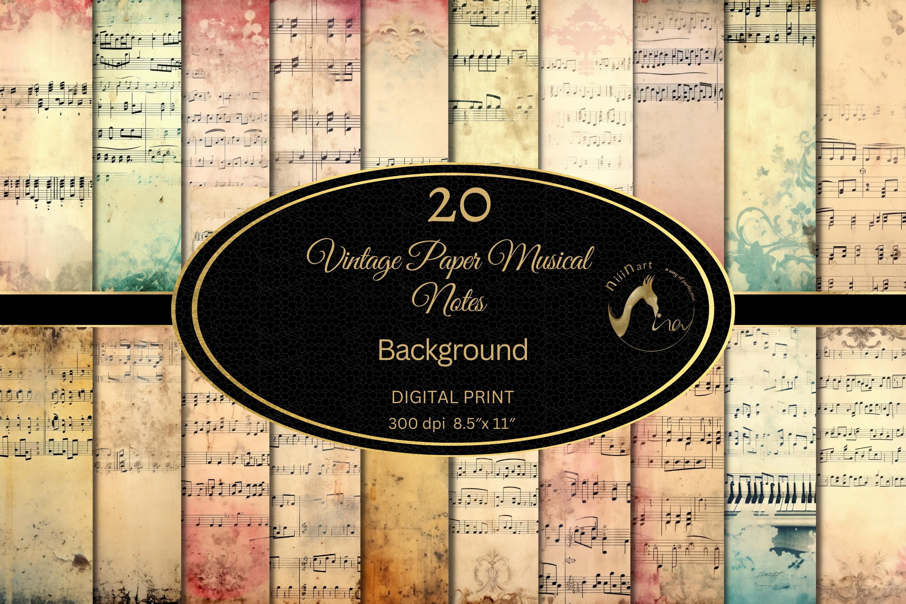 Vintage Musical Notes Paper in A4, a Graphic by NiiiNArt
