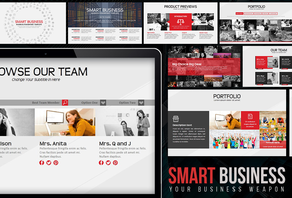 Smart Business PowerPoint Template, a Presentation Template by RRGraph
