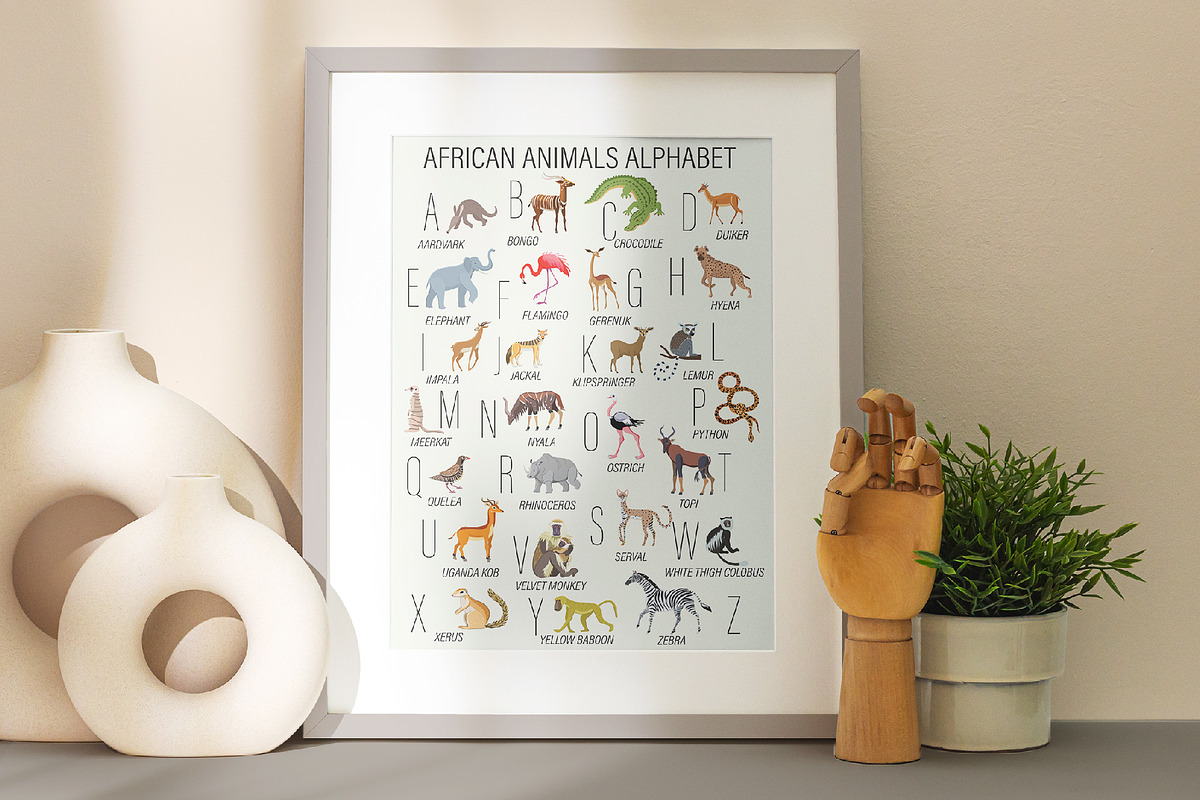 African animals alphabet | Creative Market