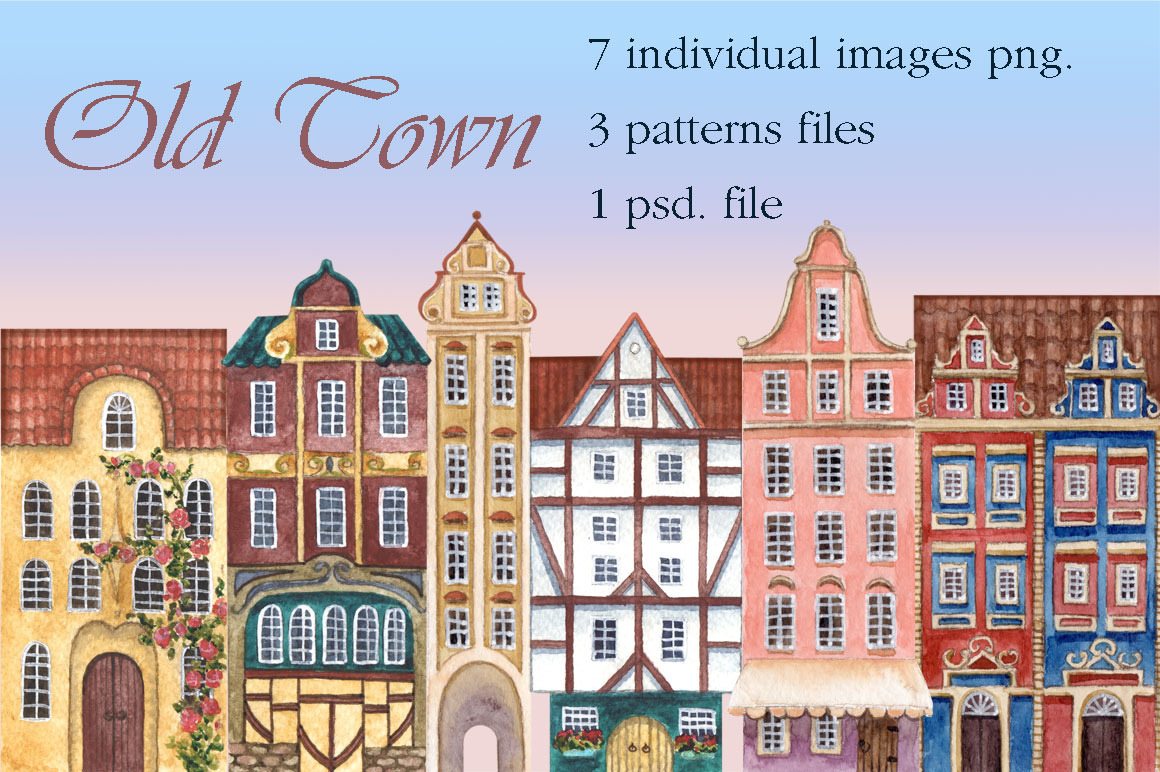 Old town, an Illustration by Tatiana