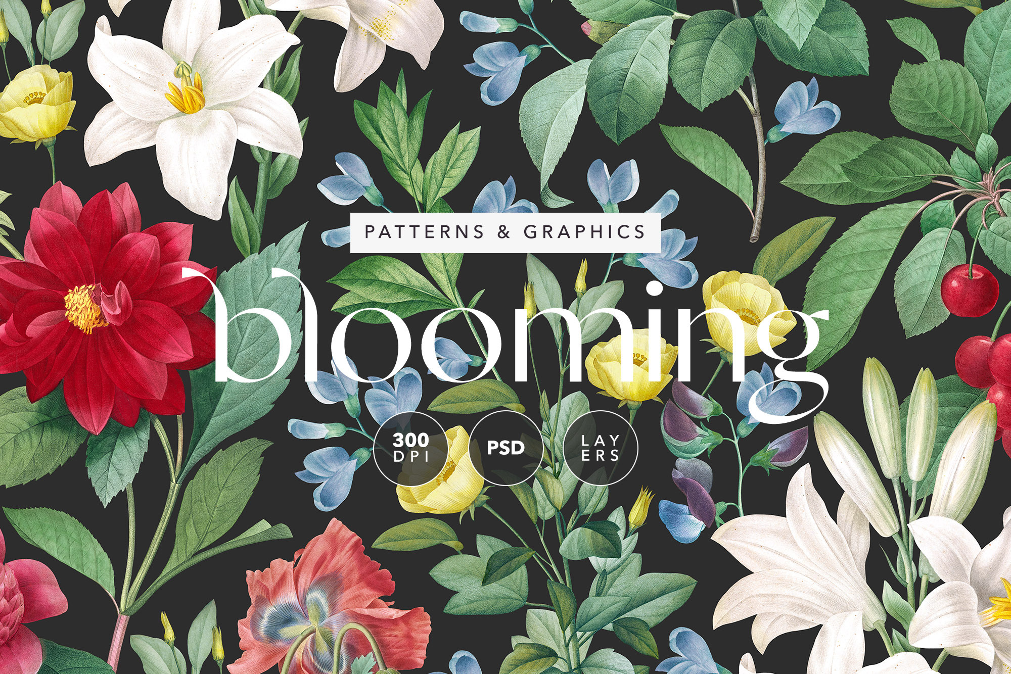 Bloom Floral English Pattern, a Pattern Graphic by likorbut