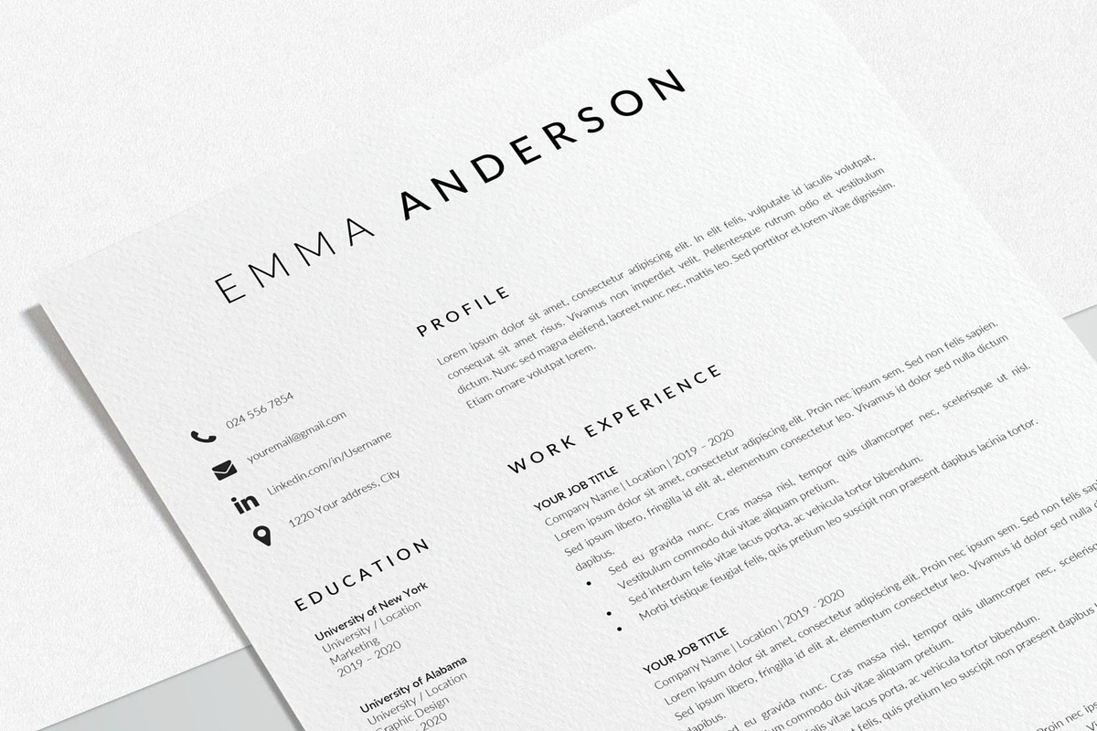Simple Resume Template, a Resume Template by LucaTheme