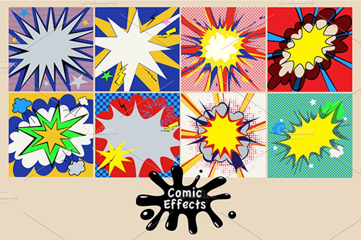 Comic Effects, an Illustration by Alena | Creative Market