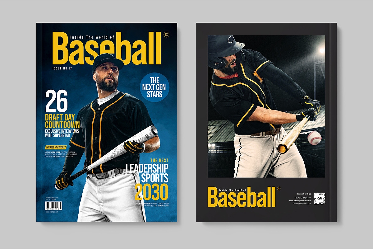 Baseball Magazine Template, a Magazine Template by BrandPacks