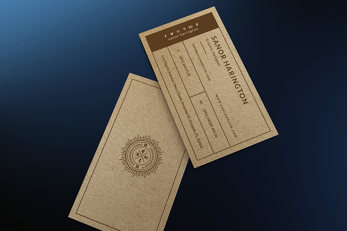 Kraft Paper Business Card Bundle, a Business Card Template by ...