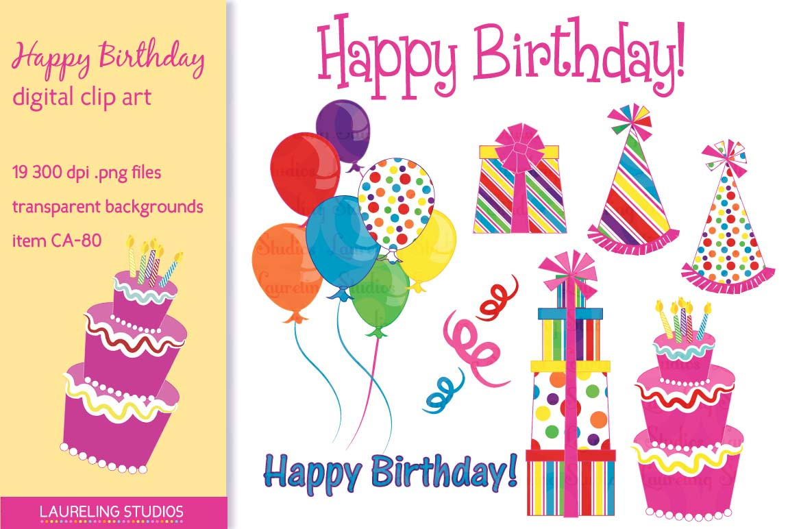 Happy Birthday clip art, an Illustration by Laureling Studios