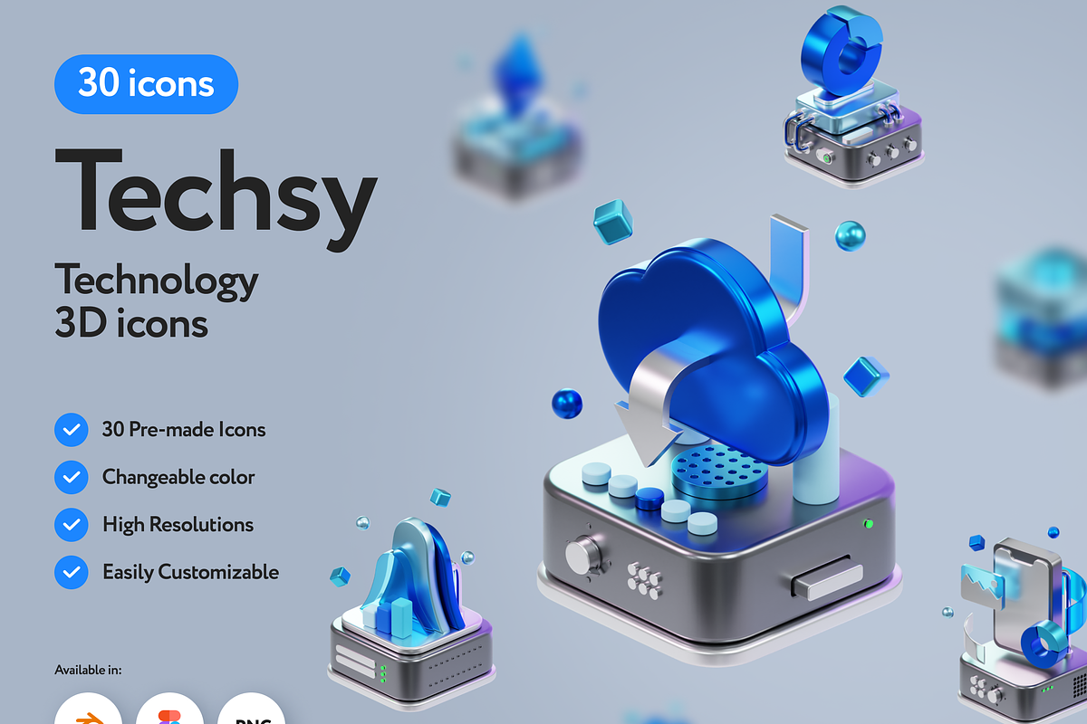 Techsy Technology 3D Icons