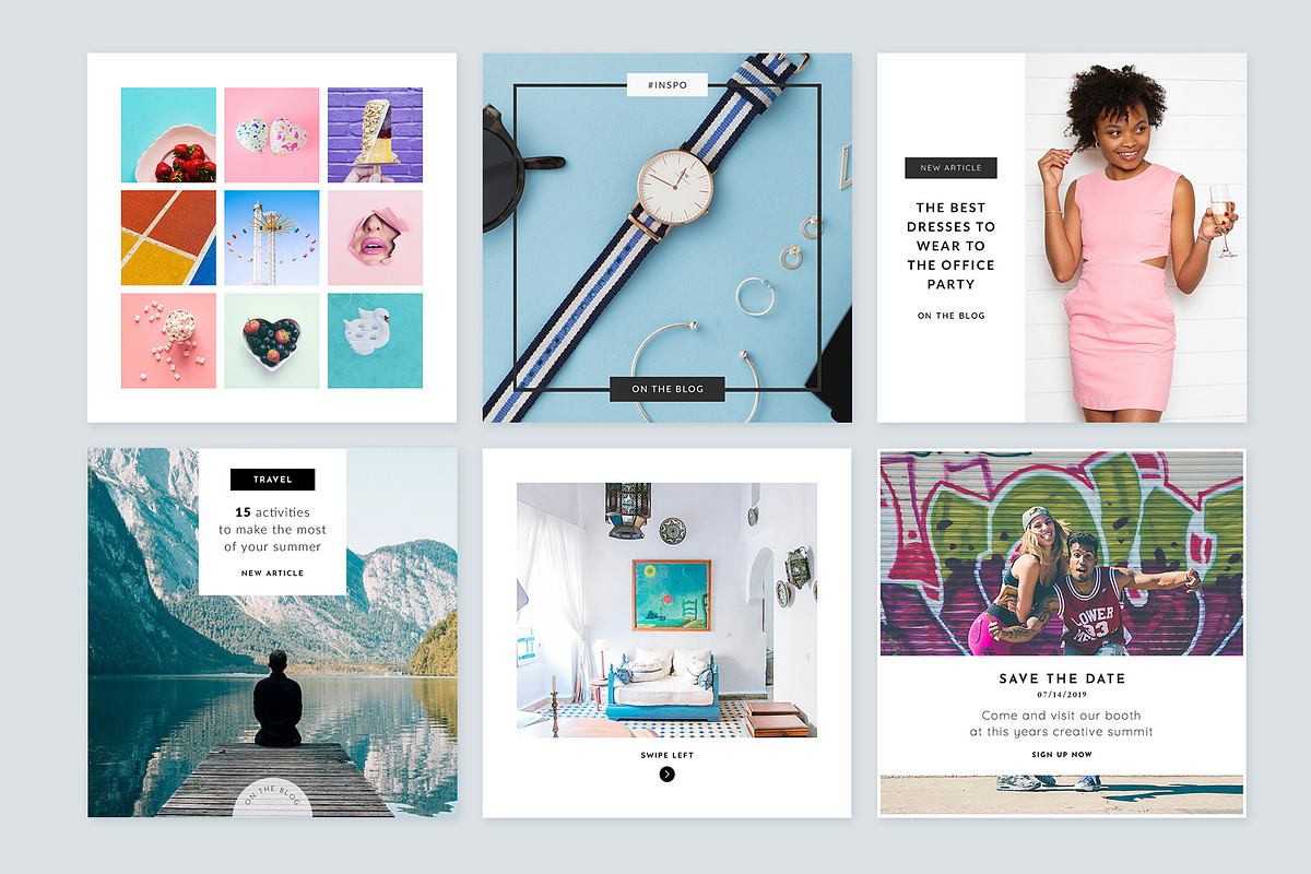 Instagram Posts Starter Pack | CANVA, a Social Media Template by Poego ...