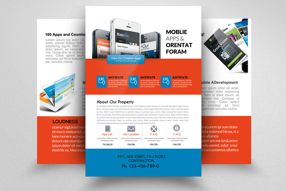 Mobile Apps Double Sided Flyer, a Flyer Template by Business Flyers