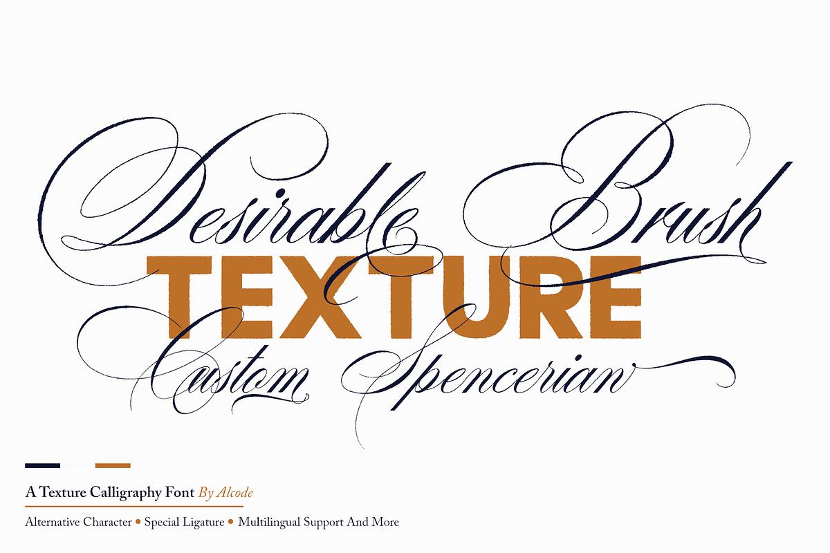 Desirable Brush Texture, a Script Font by Alcode