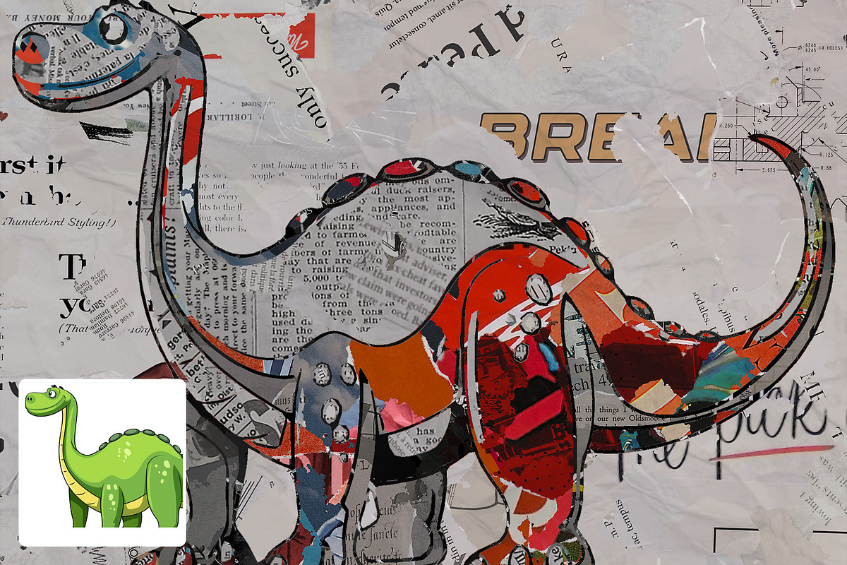 Collage Studio Paper Collage Effect, an Action Add-On by DesignRocket