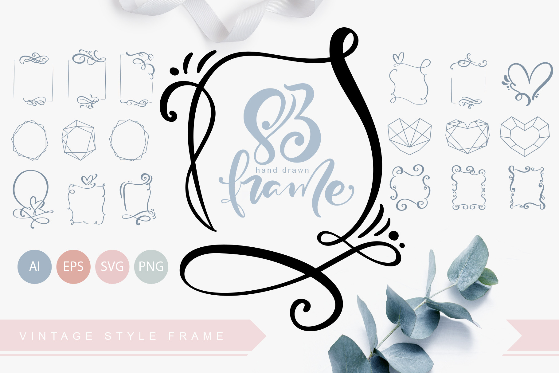 Hand Drawn Vintage SVG Frames, an Object Graphic by Happy Letters ...