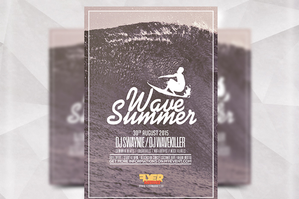 Wave Summer - Flyer Template, a Flyer Template by Flyermarket