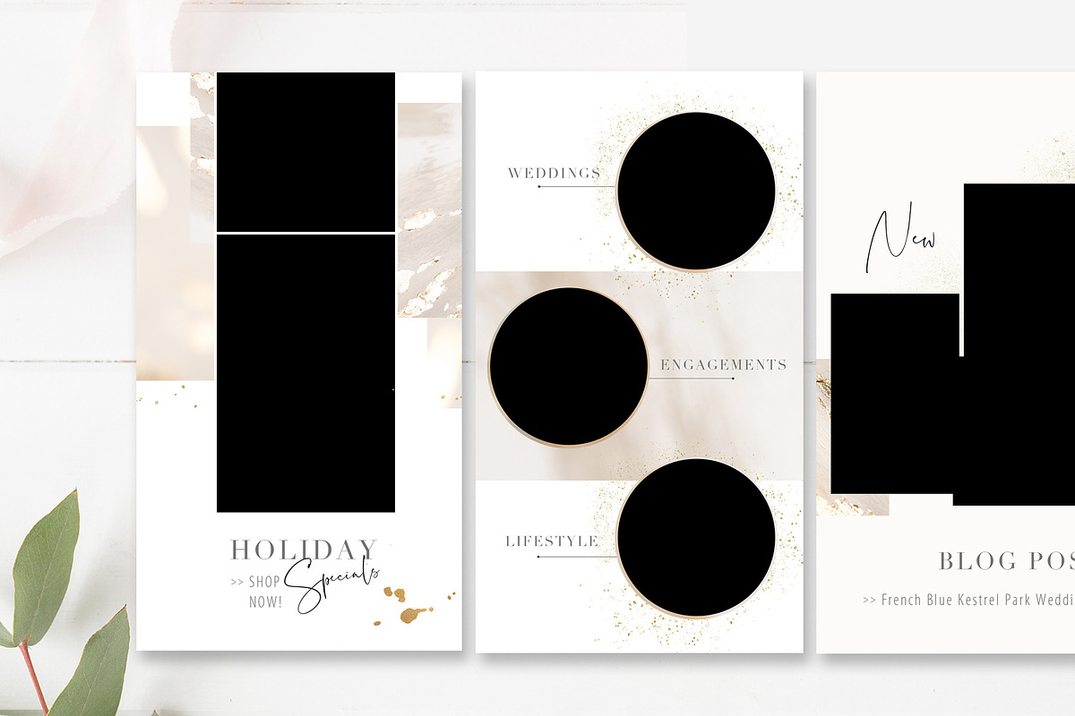 Gold Foil Instagram Stories Pack, a Social Media Template by By ...