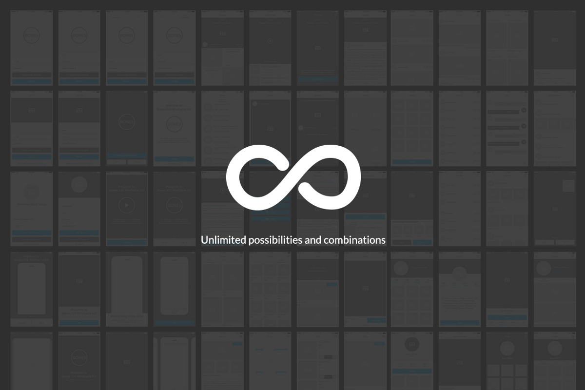 Bones IOS Wireframe Kit, a Wireframe Template by Web Donut