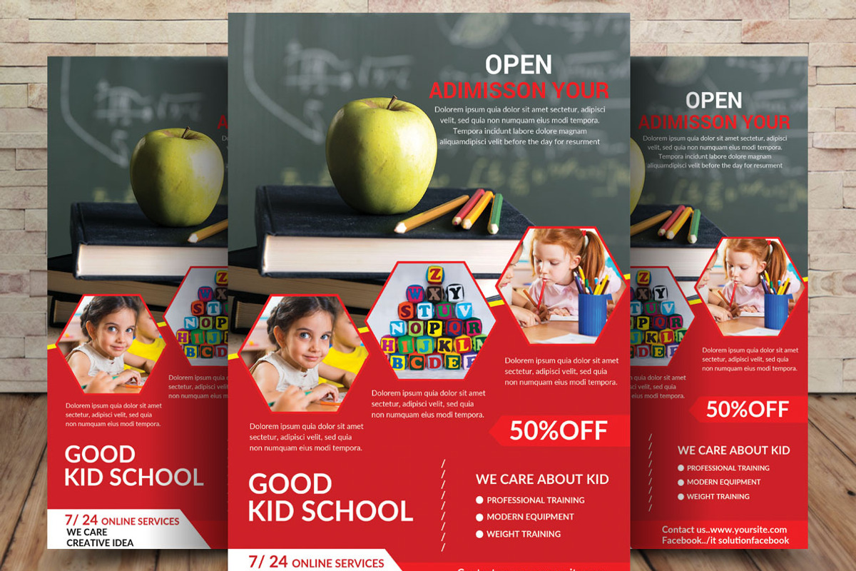 School Flyer, a Flyer Template by graphicforest