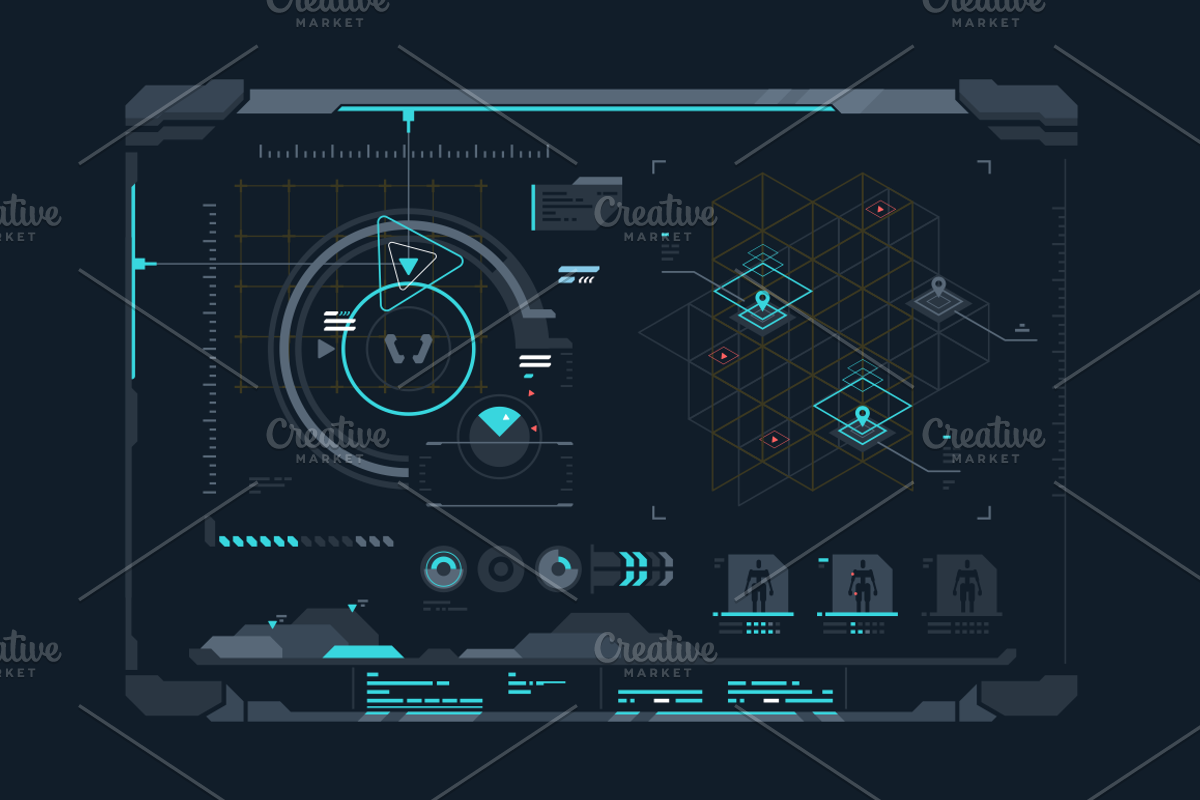 Virtual digital interface, a Technology Illustration by Kit8.net