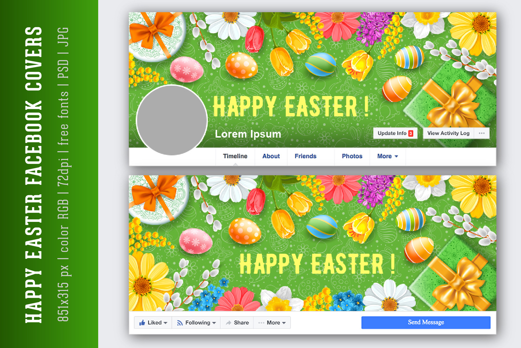 Easter Facebook Timeline Covers | Social Media Templates ~ Creative Market