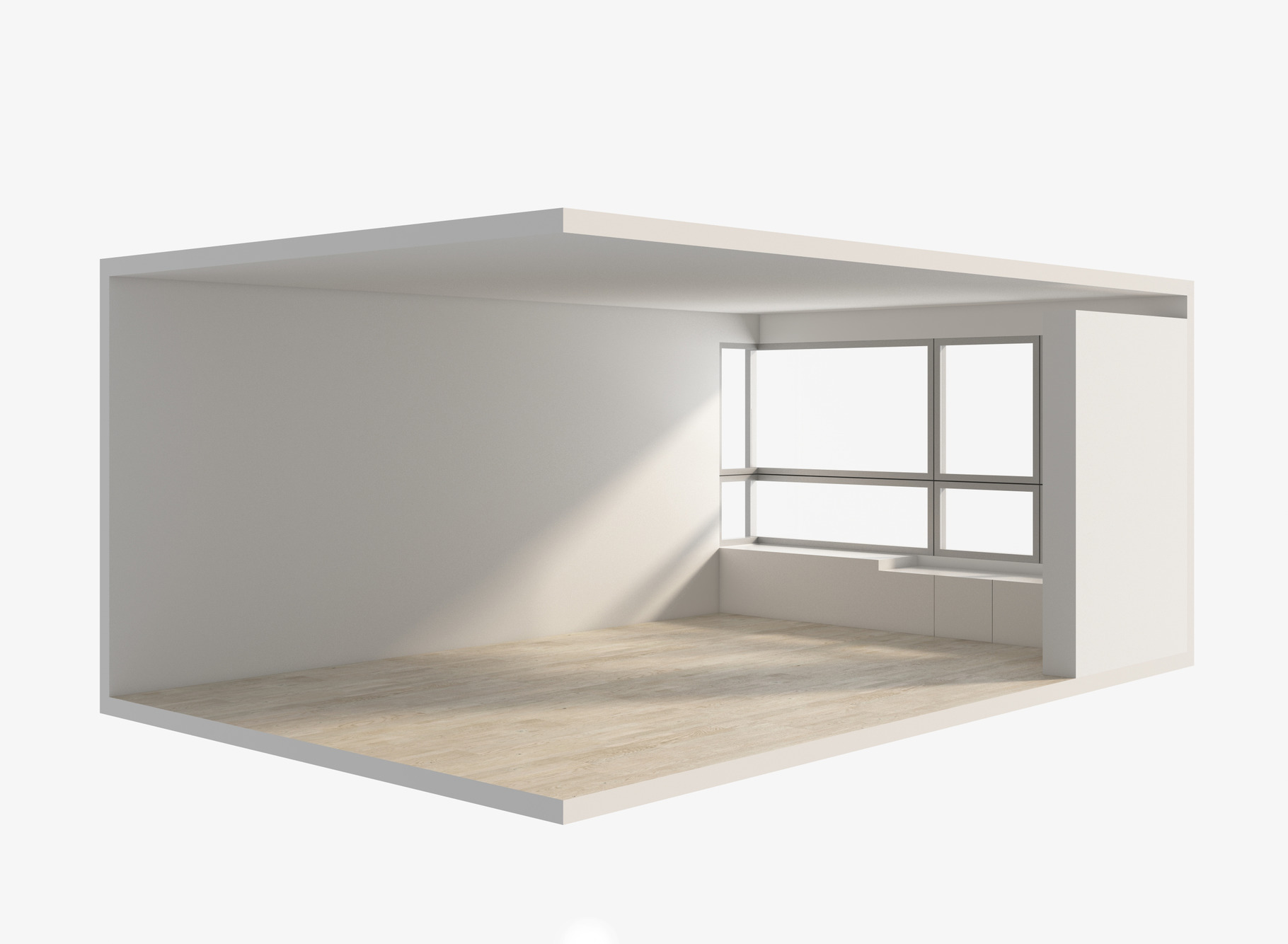 3D Rendering Isometric Empty room, interior illustration, a Decorative ...