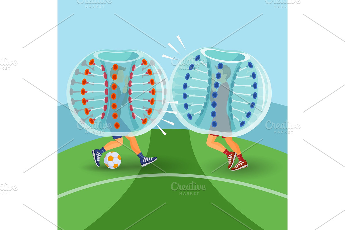 Zorbing illustration. Two man play, an Illustration by Shanvood ...