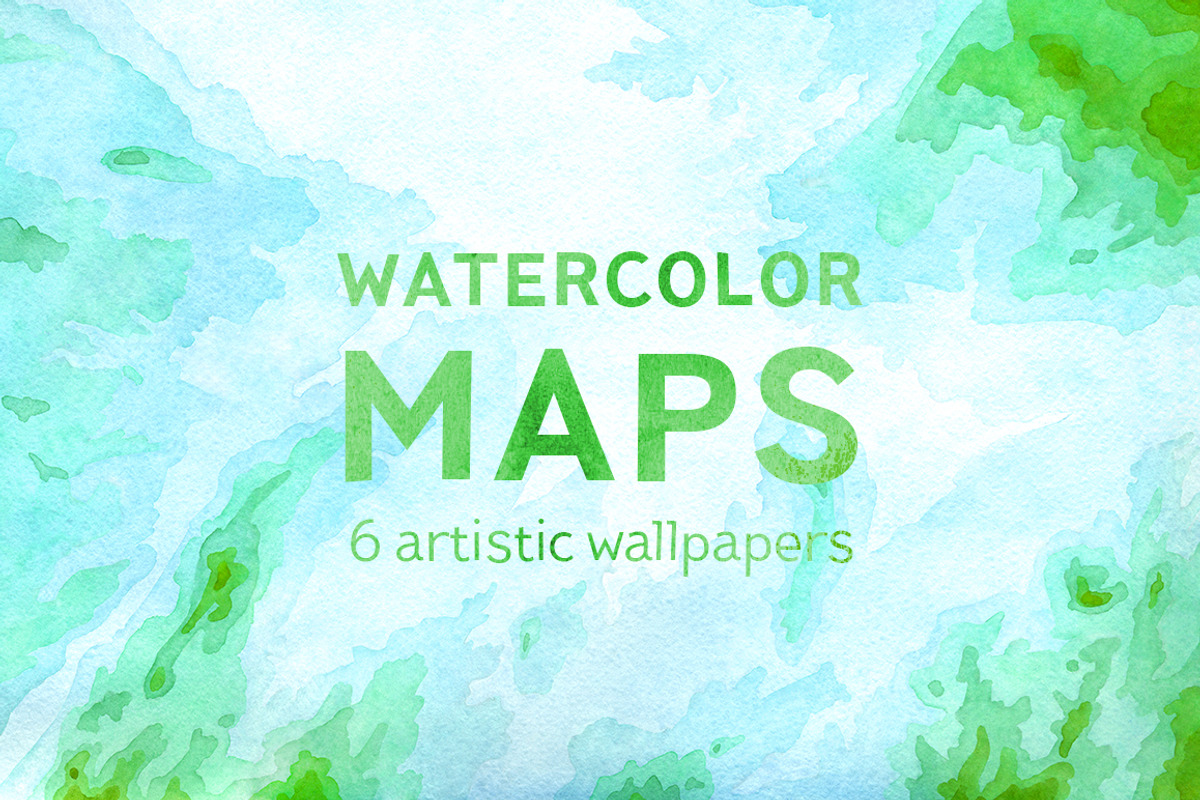 Watercolor Maps, a Pattern Graphic by Piñata | Creative Market