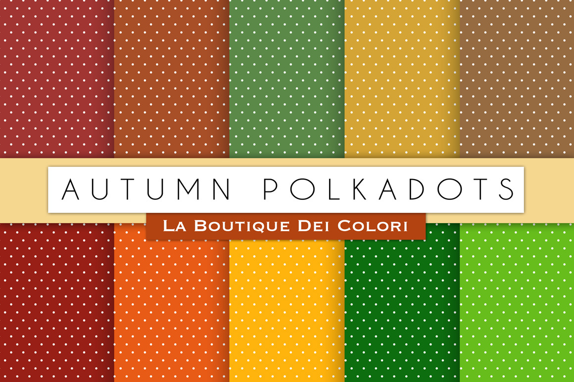Autumn Polkadots Digital Paper, a Pattern Graphic by La Boutique dei ...